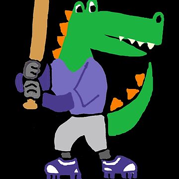 "Funny Alligator Playing Baseball Sports" Poster for Sale by ...
