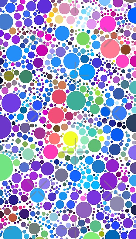 "Radical Bursting Multicolored Polkadots Pattern Design " by ...