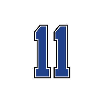 "Blue Number 11 lucky sports jersey eleven" Sticker for Sale by ...