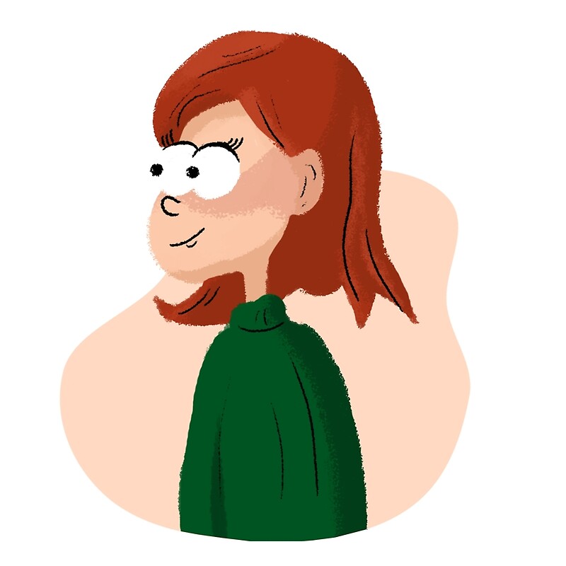 "Cartoon girl with ginger hair" by TerySe | Redbubble