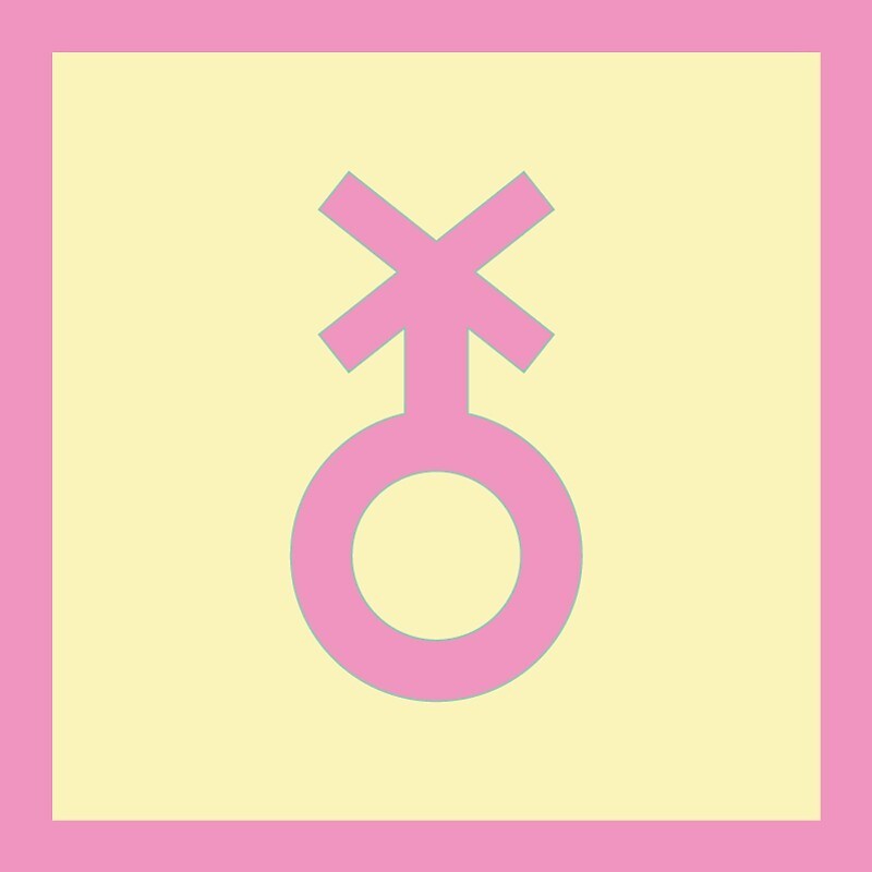 "Enby Symbol (Yellow) " by mantareys | Redbubble