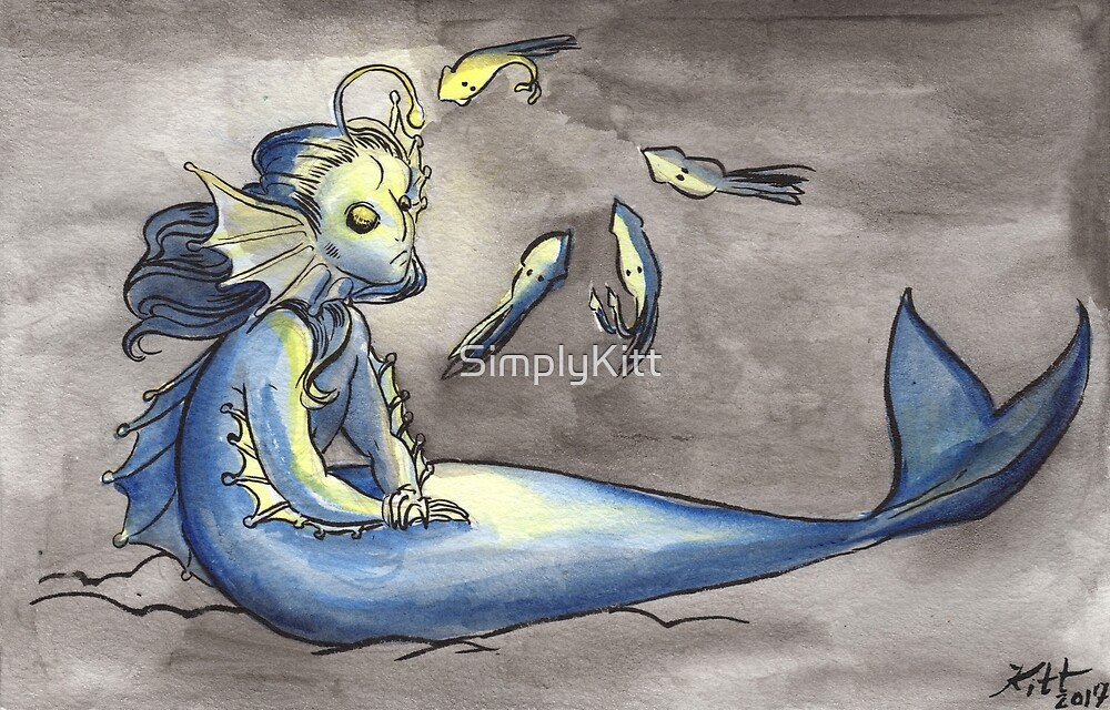 "MerMay Angler Fish Merfolk and Food" by SimplyKitt | Redbubble