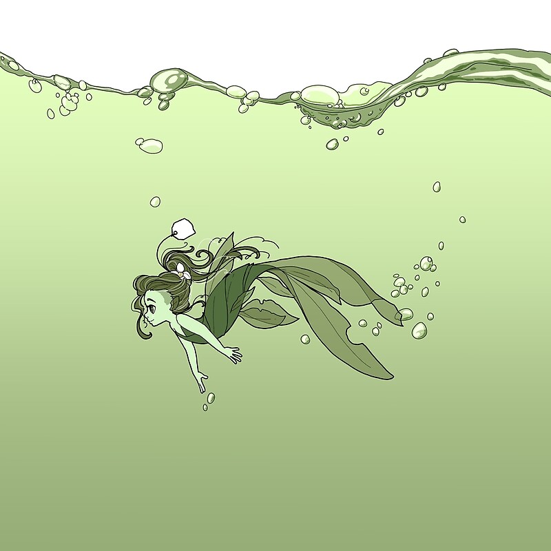 "Green Tea Mermaid" by Inkscribble | Redbubble