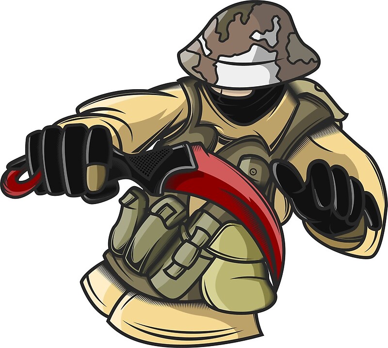 "Cs:GO draw - counter terrorist with karambit" by DopeSh1t | Redbubble