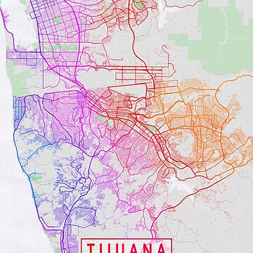 Póster for Sale con la obra «Mapa de la ciudad de Tijuana de México ...