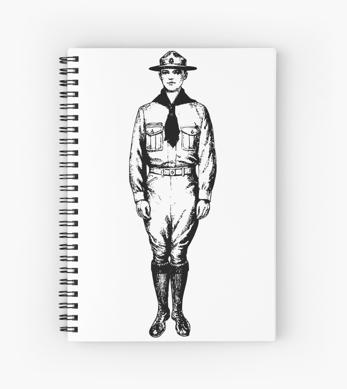 "Boy Scout Drawing" Spiral Notebook by seriouscereal | Redbubble