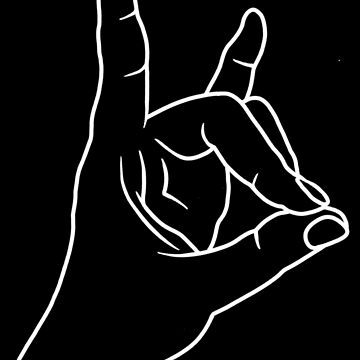 "Pst the Silent fox or Quiet Coyote Hand" Sticker by irkalla-art ...