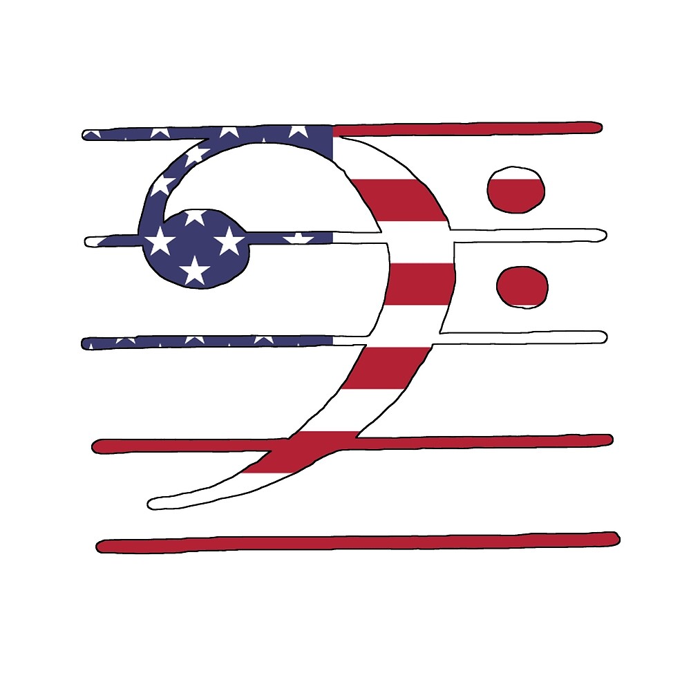 "American Flag – Bass Clef" by DelirusFurittus | Redbubble