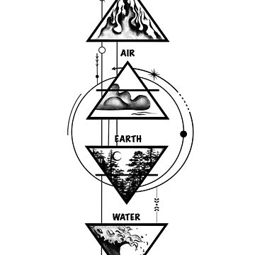 "The four elements " Sticker for Sale by Sitenkovamary | Redbubble