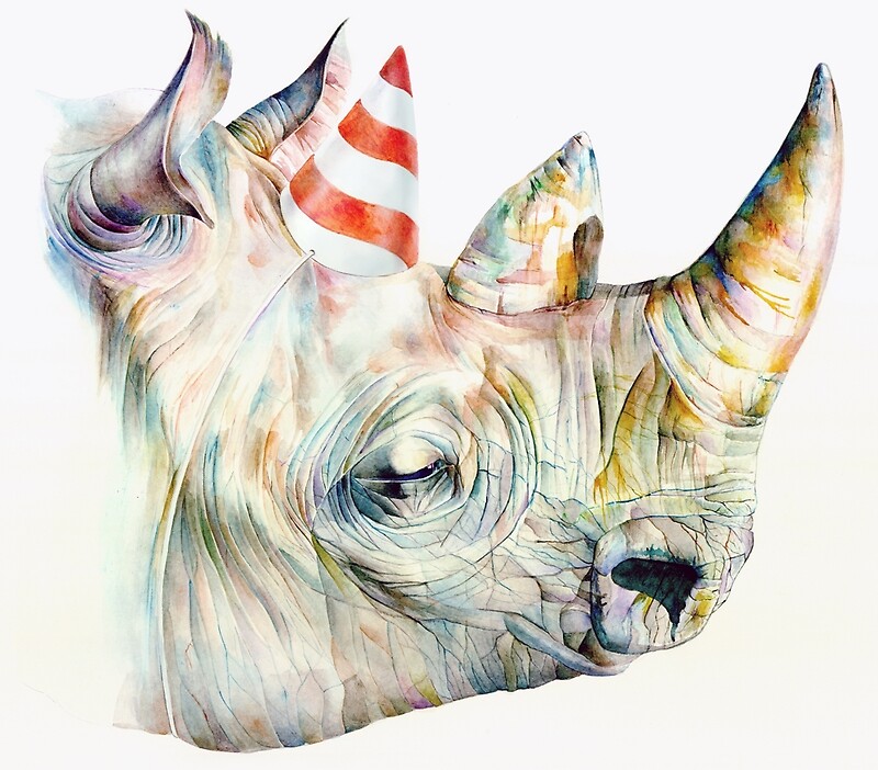 "Rhino Party" by Brandon Keehner | Redbubble