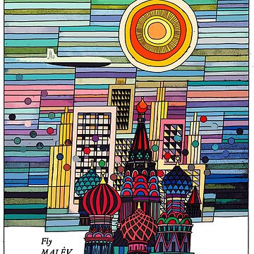 "Retro Soviet Tourism Poster: Fly Malév" Postcard for Sale by Hot-To ...