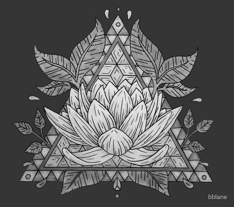 "Grey Lotus Flower Geometric Design" by bblane | Redbubble