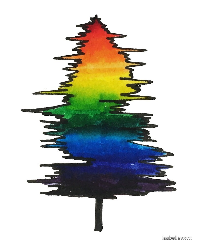 "Rainbow Sound Wave Tree Design" by isabellevxvx | Redbubble