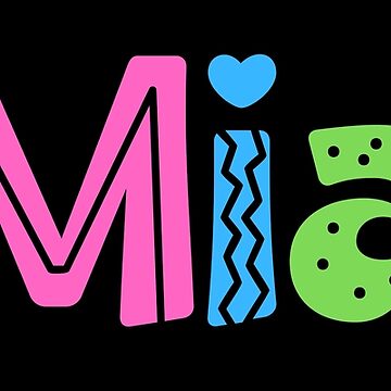 "Mia Personalized Name Mia" Sticker for Sale by Meaningfully | Redbubble