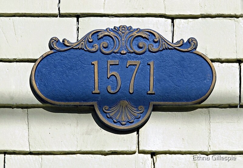 "Blue Address Plaque" by Ethna Gillespie | Redbubble