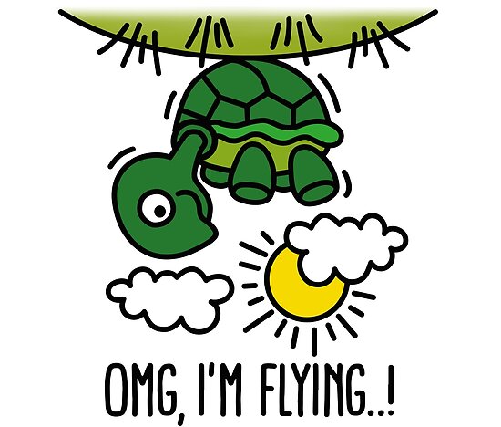 "OMG, I'm flying! - Turtle" Posters by LaundryFactory | Redbubble