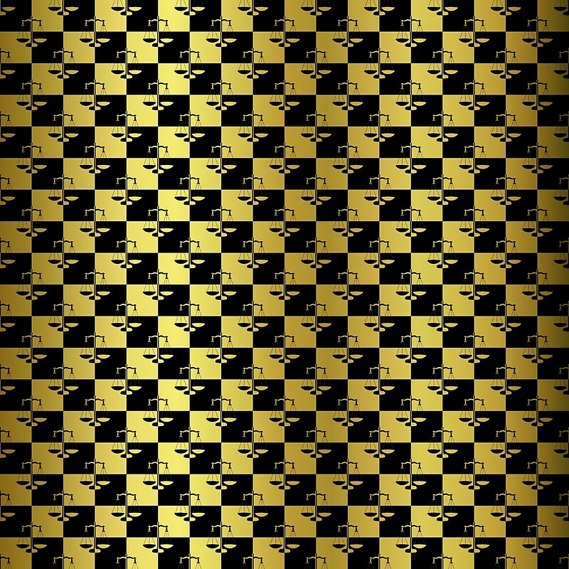 "Black and Gold Checkerboard Scales of Justice Legal Pattern" by ...