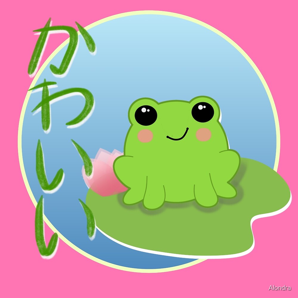 "Kawaii Chibi Frog with Japanese" by Alondra | Redbubble