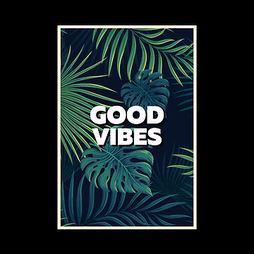 "White and Green Creative Good Vibes" Sticker for Sale by bohoprints ...