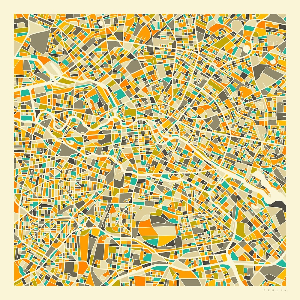 "BERLIN MAP" by JazzberryBlue | Redbubble