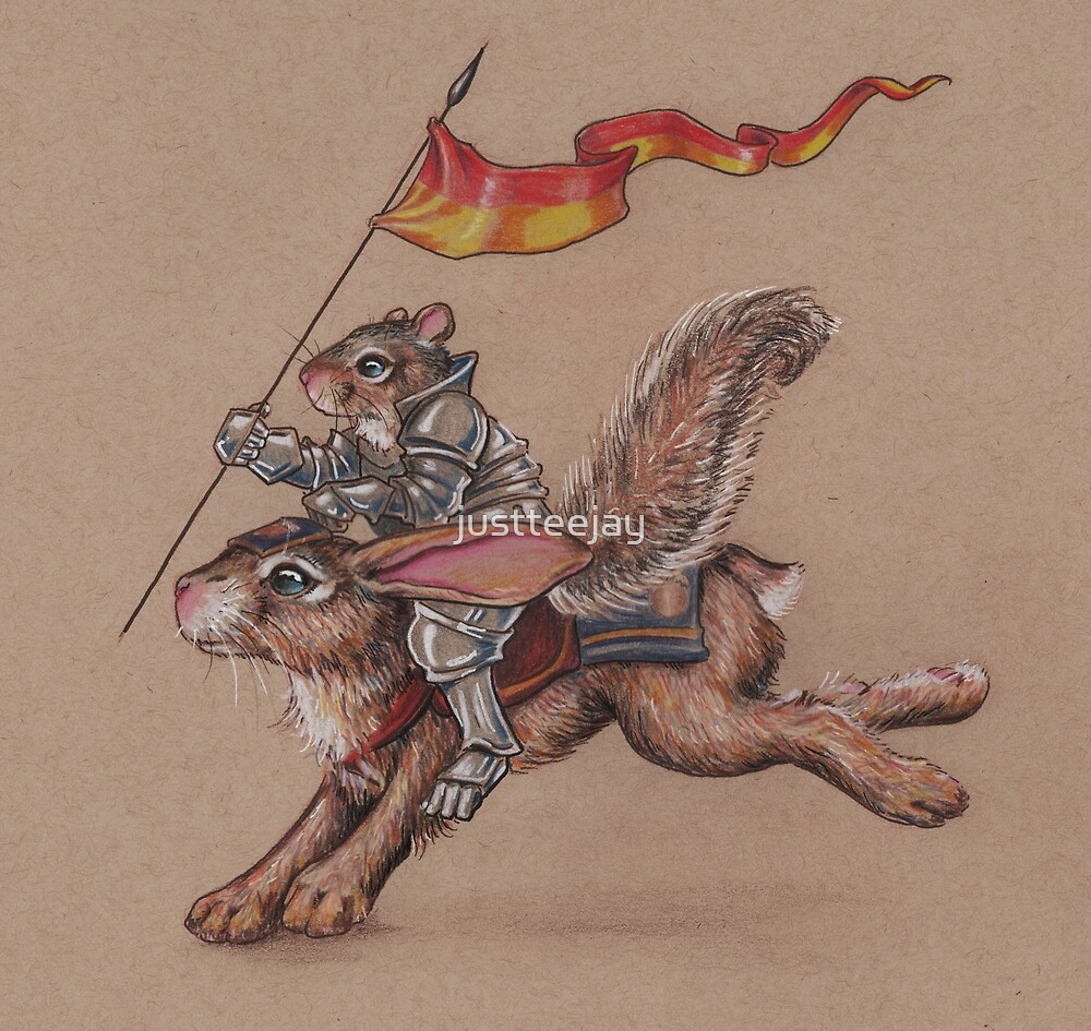"Squirrel in Shining Armor with trusted Bunny Steed " by justteejay ...