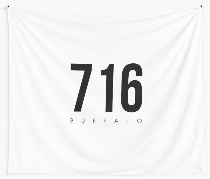 "Buffalo, NY - 716 Area Code" Wall Tapestries by CartoCreative | Redbubble