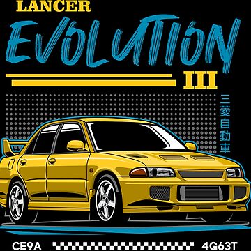 "Lancer Evolution 3" Sticker for Sale by squeal tires | Redbubble