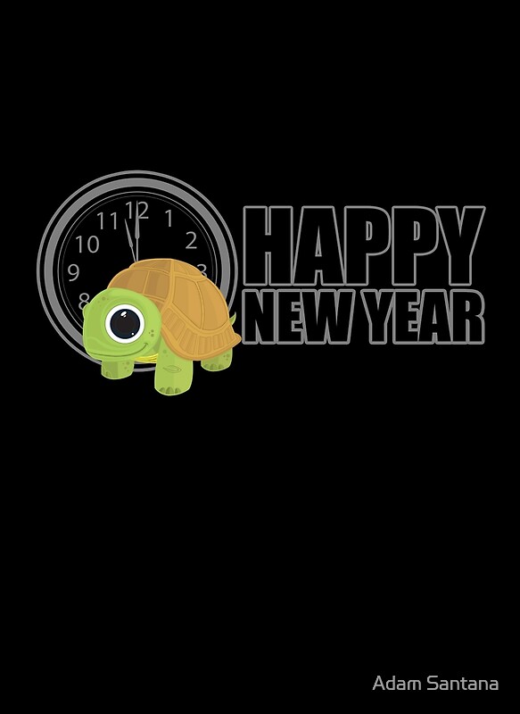 "Happy New Year - Turtle" by Adam Santana | Redbubble