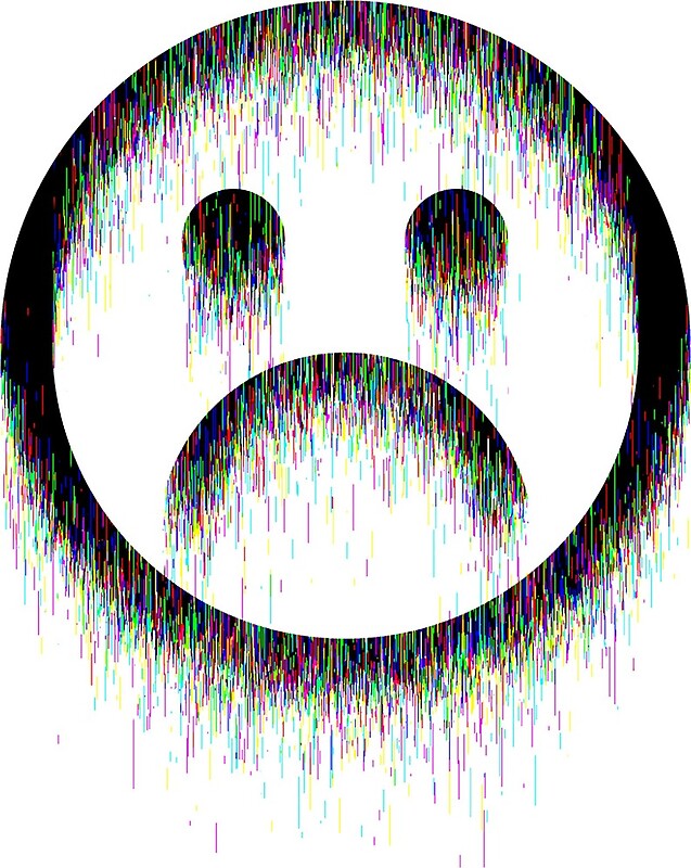 "Sad Glitch Smiley" by Marcus Rasmussen | Redbubble