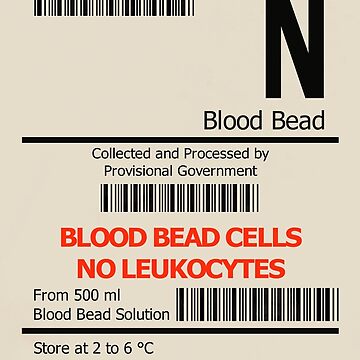 "Blood Bead Label" Sticker for Sale by cocos-shop | Redbubble