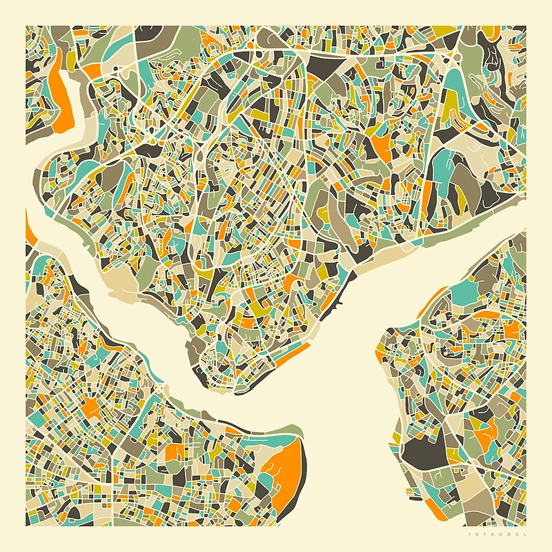 "ISTANBUL MAP" by JazzberryBlue | Redbubble