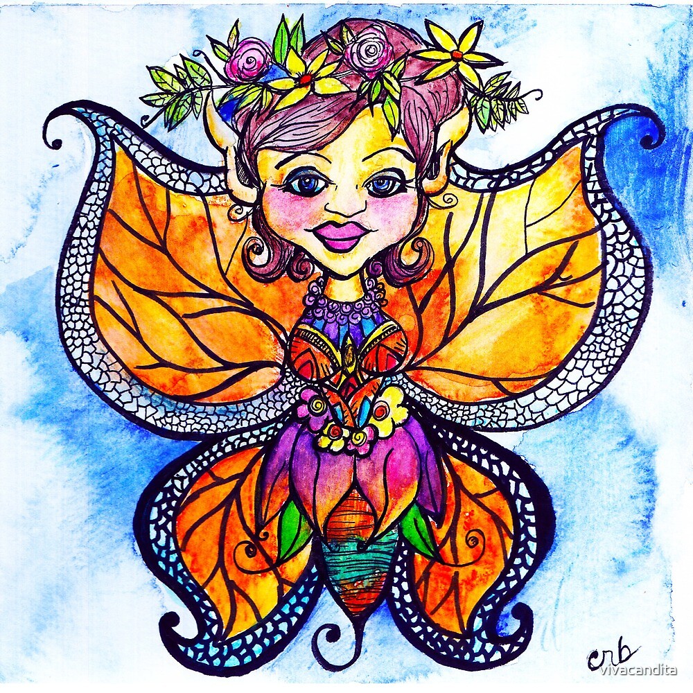 "Summer Solstice Fairy on Butterfly Wings by VivaCandita" by Candace ...