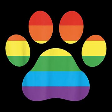 "Dog Paw Print LGBTQ Rainbow Flag Gay Pride Ally Dog Lover" Kids T ...
