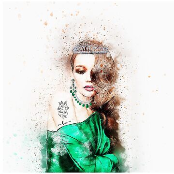 "IM THAT GIRL, GREEN DRESS, DIAMONDS AND TATTOOS" Canvas Print for Sale ...