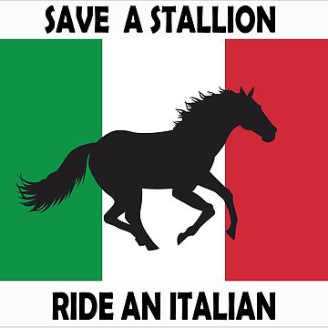 "Save a Stallion Ride an Italian Flag Funny Italian Heritage Quote ...