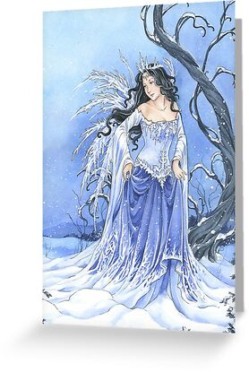 "Blue Ice Snow Queen Fairy" Greeting Card by meredithdillman | Redbubble