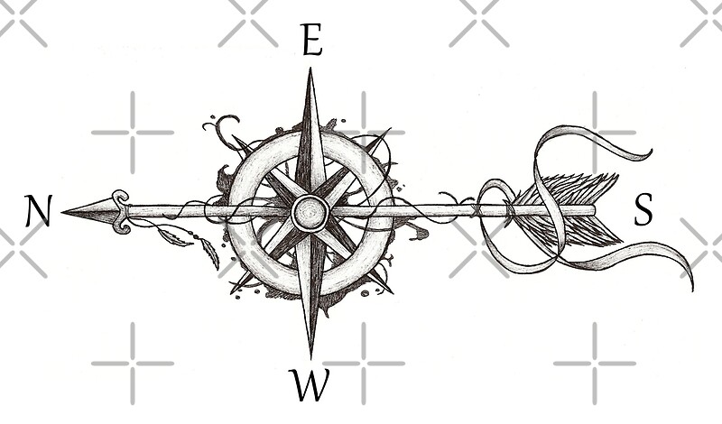 "Compass with arrow" by Beatrizxe | Redbubble
