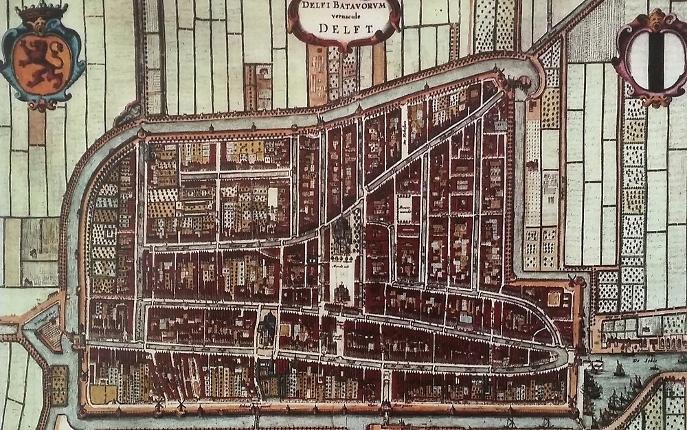 "Replica city map of Delft from 1649 " by kultjers | Redbubble