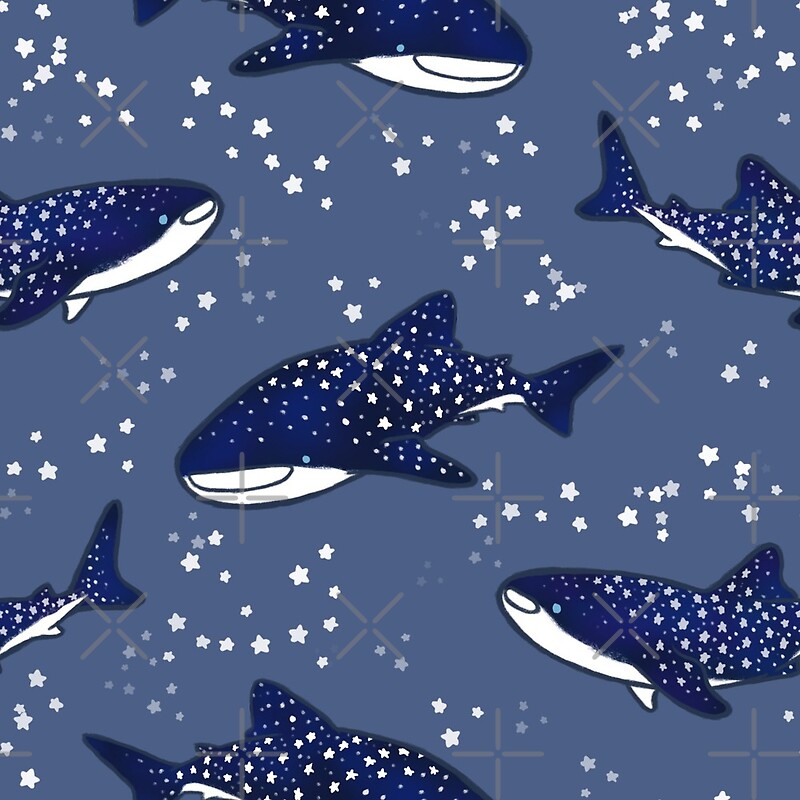 "Starry Whale Sharks (Dark version)" by soyrwoo | Redbubble