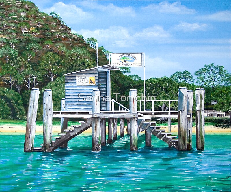 "Currawong Beach Wharf" by Sarina Tomchin | Redbubble