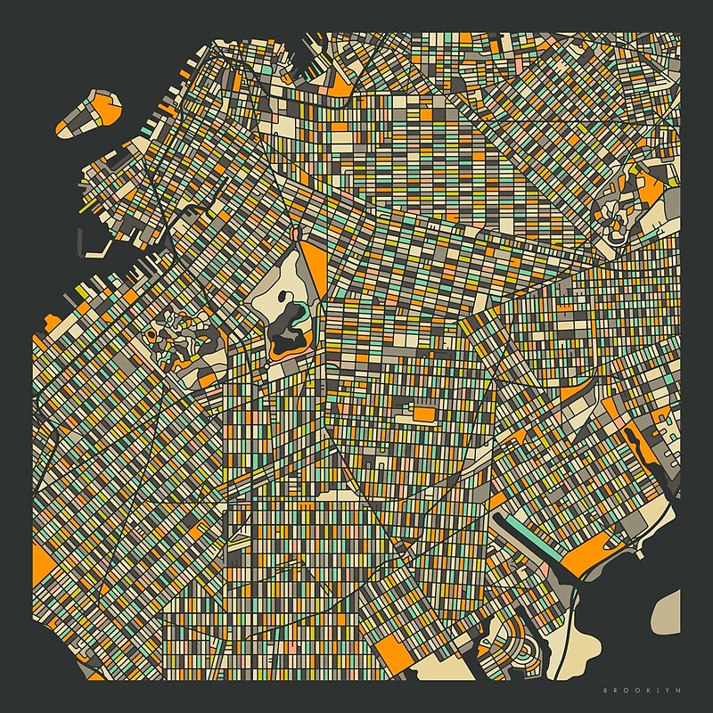 "BROOKLYN MAP" by JazzberryBlue | Redbubble