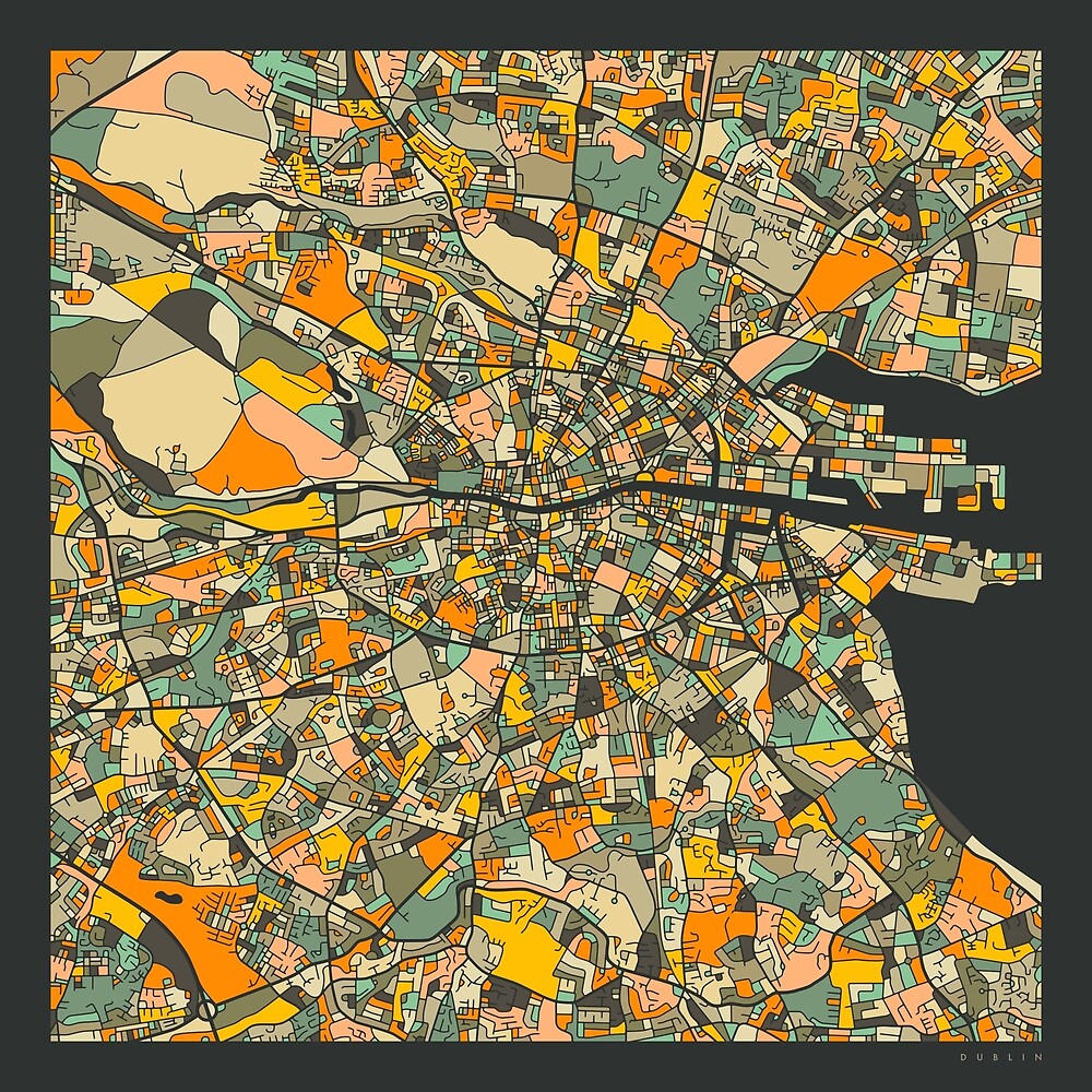 "DUBLIN MAP" by JazzberryBlue | Redbubble