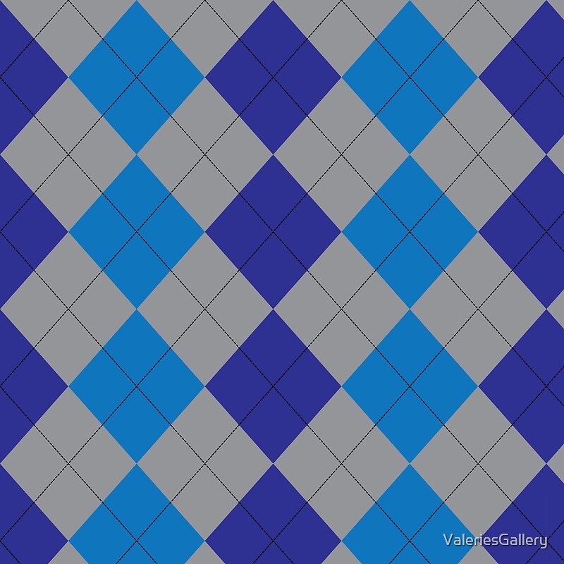 "Blue and Gray Argyle Pattern" by ValeriesGallery | Redbubble