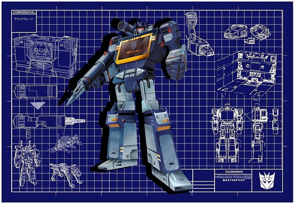 "Masterpiece Soundwave Blueprint " by Draconis130 | Redbubble