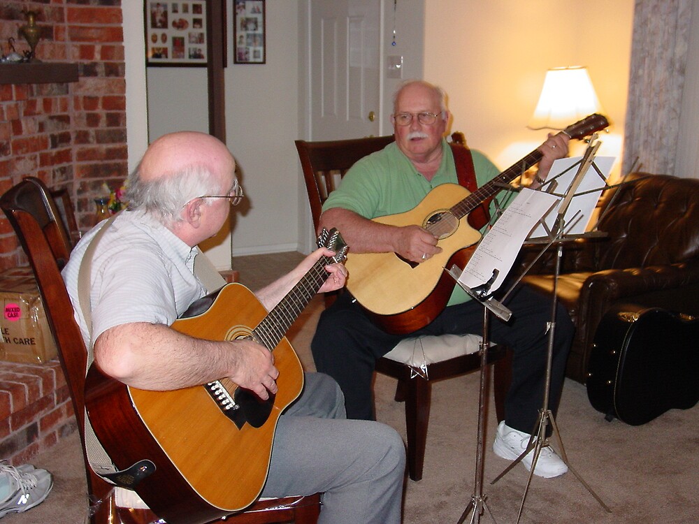 Old Guys Playing Guitar By Ionn Redbubble