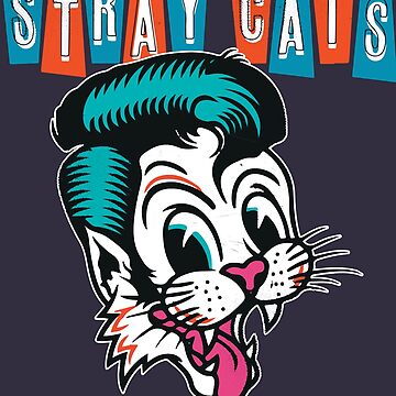 "Music Vintage Retro 80s band 1988 Stray Cats Sticker" Magnet for Sale ...