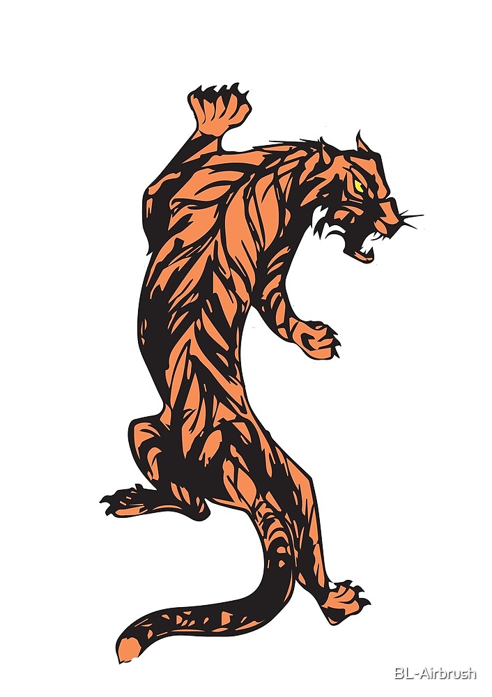 "Climbing Tiger-Color" by BL-Airbrush | Redbubble