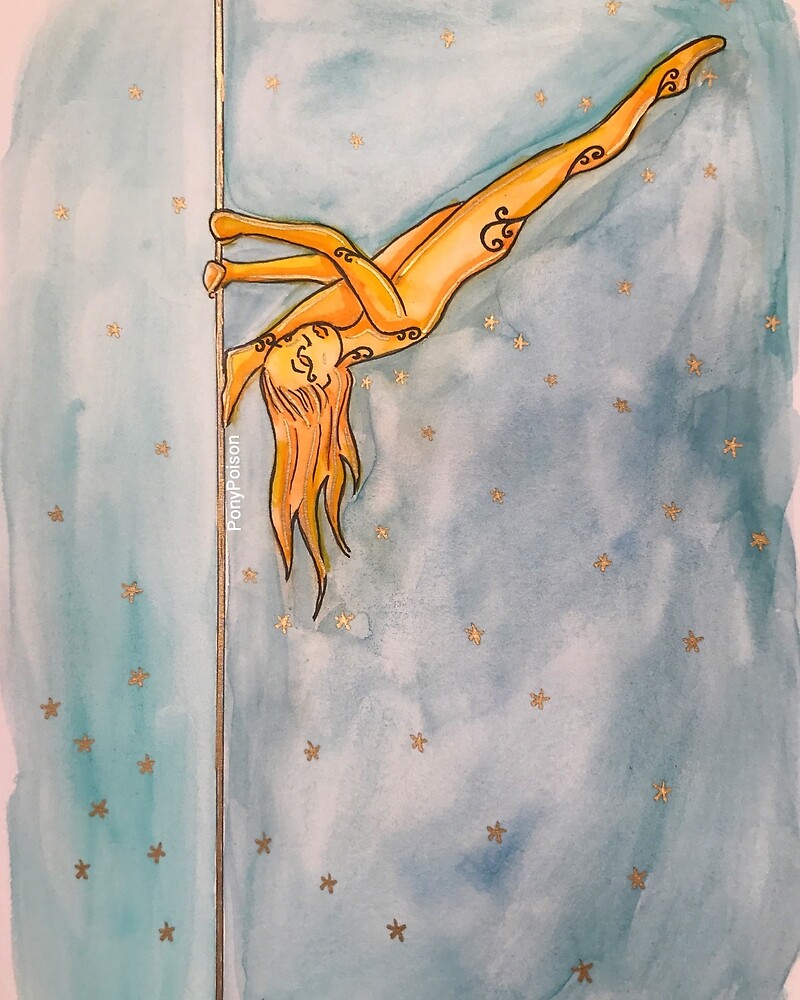"Russian Split Pole Dancer Watercolor" by PonyPoison | Redbubble