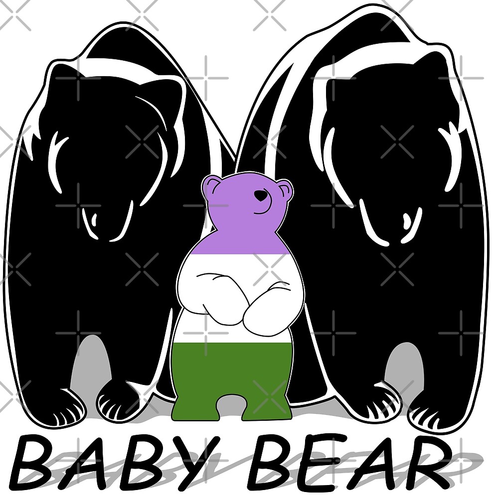 "Genderqueer Pride Baby Bear 1 Mama 1 Papa" by Bunny Loven | Redbubble