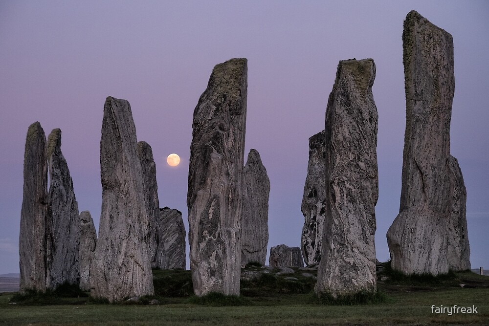 "Woman in the stones and moon" by Emma Rennie | Redbubble